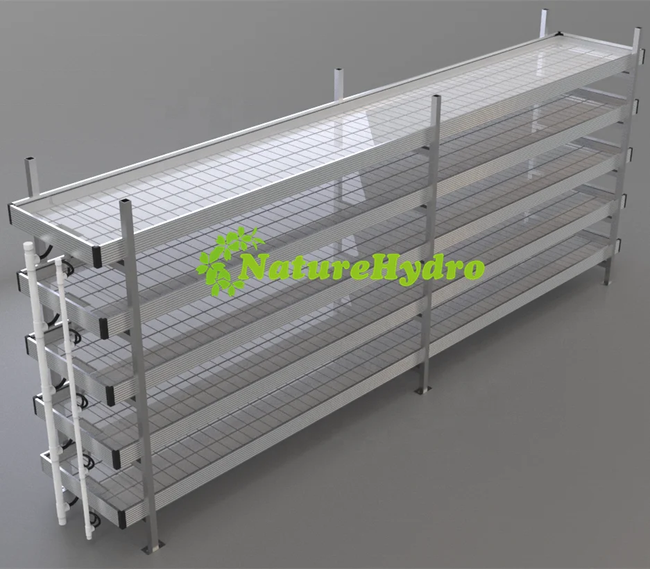 4x8ft Hydroponic Tray Vertical Farming Microgreen Plant Growing Racks ...