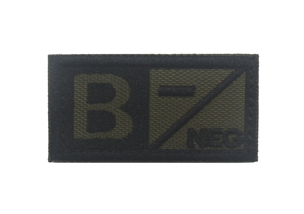 Machine Embroidered Blood Type Patches for Tactical Gear