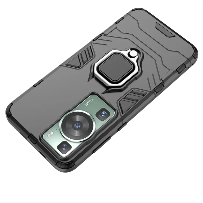 Rugged Shockproof Phone Case Art Magnetic Ring Holder Kickstand Armor ...
