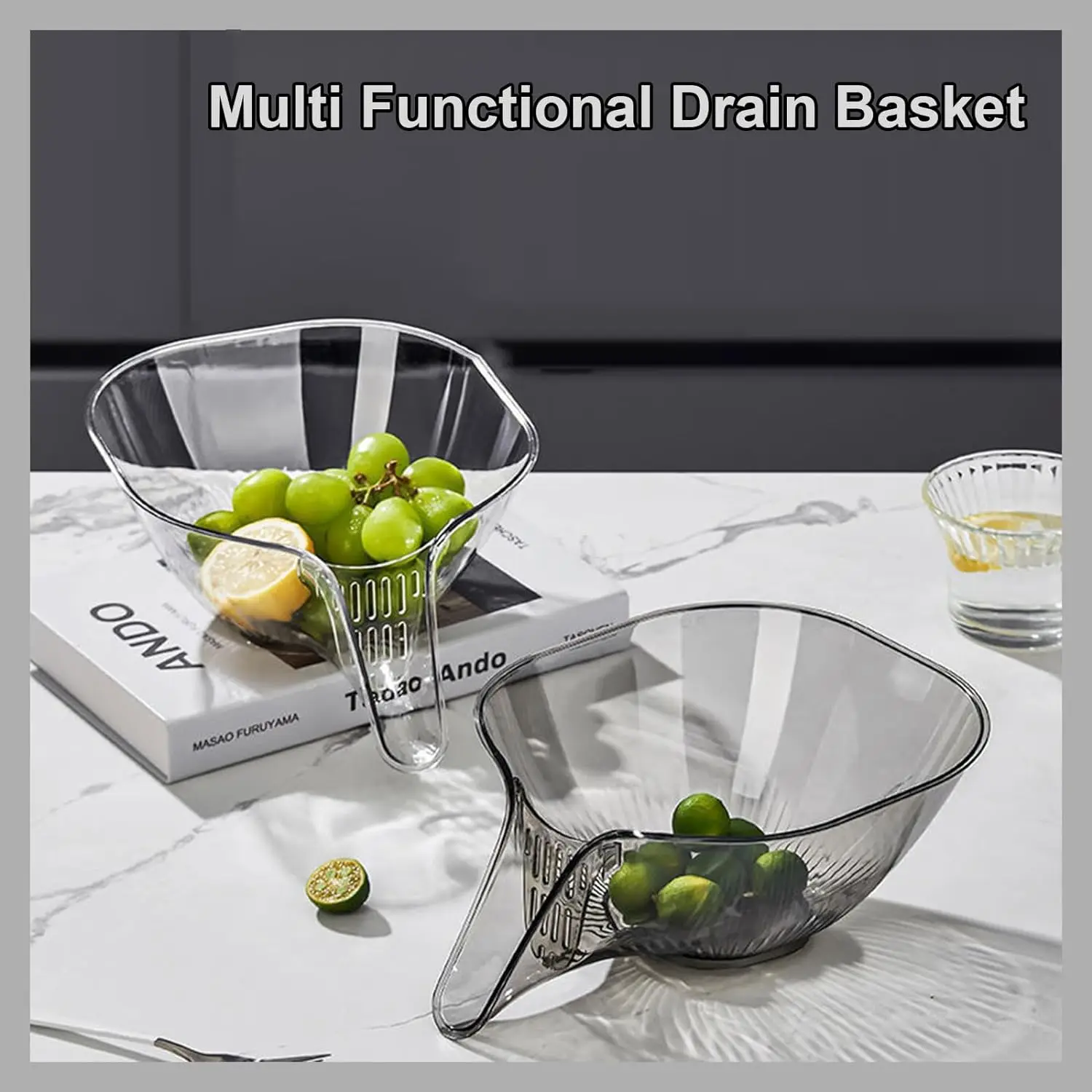 Multi Functional Drain Basket Drainage Basket Funnel Fruit Cleaning ...