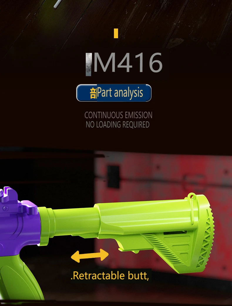 M416 Gravity Color Radish Gun Mini 3D Gravity Machine Gun for Kids