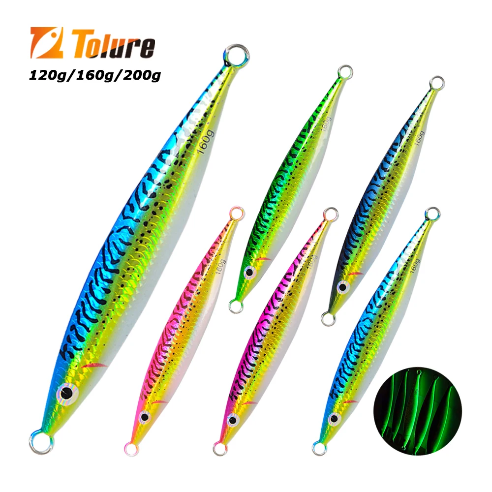 New OEM 120g 160g 200g Sea Fishing Slow Jig Metal Jigging Spoon 3D Print Laser Fishing Jig Lures ...