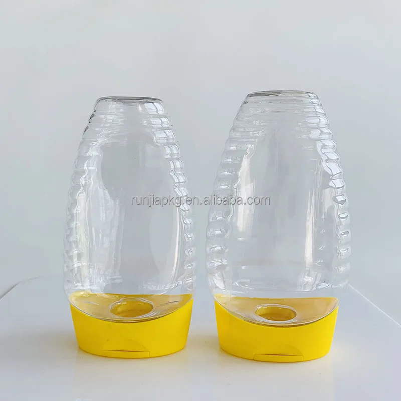 270ml 310ml Inverted Plastic Honey Bottle With Curved Lid Silicone ...