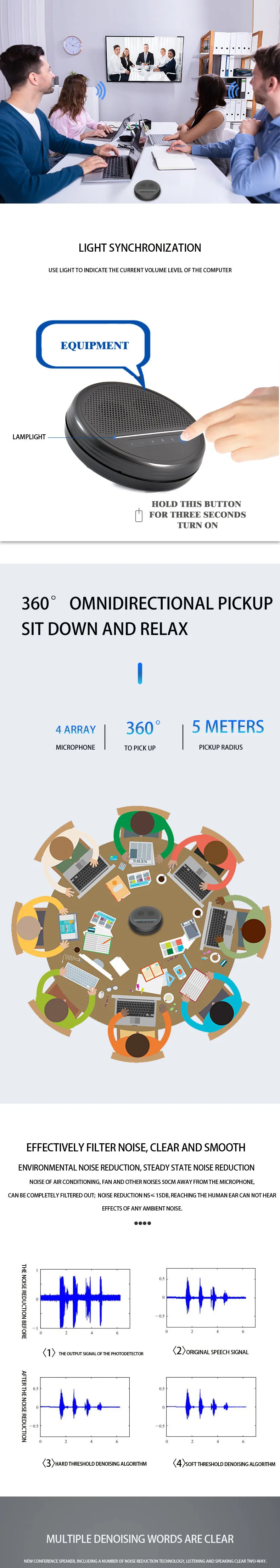 Noise Cancelling Light-weight Desktop Omnidirectional Microphone ...