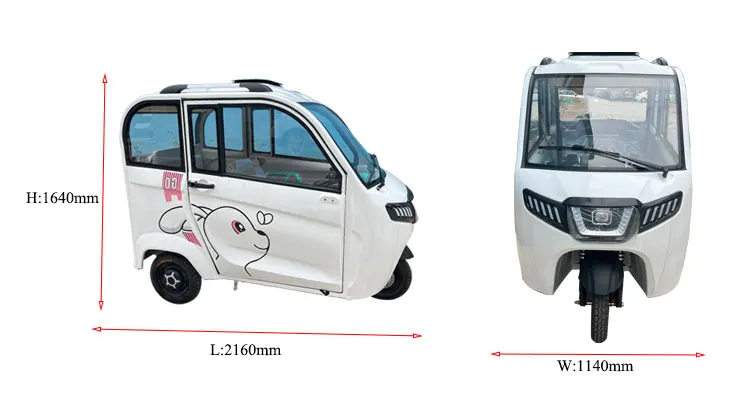 Enclosed Covered Electric Adult Tricycle - 400kg Capacity