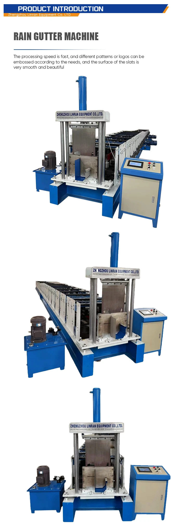 Galvanized Steel Metal Downspout Gutter Roll Forming Machine Seamless ...