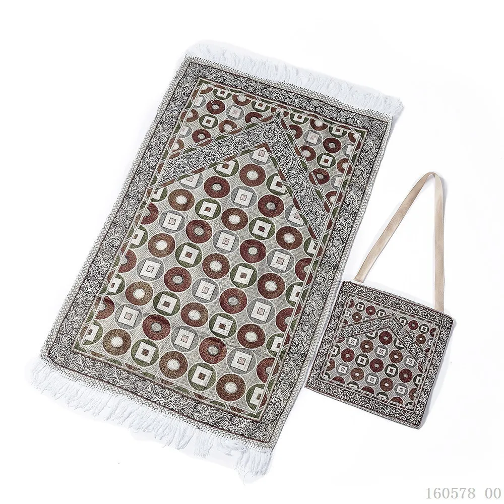 Luxury Portable Arabic Muslim Prayer Rug Mat - Foldable Travel Sajadah ...