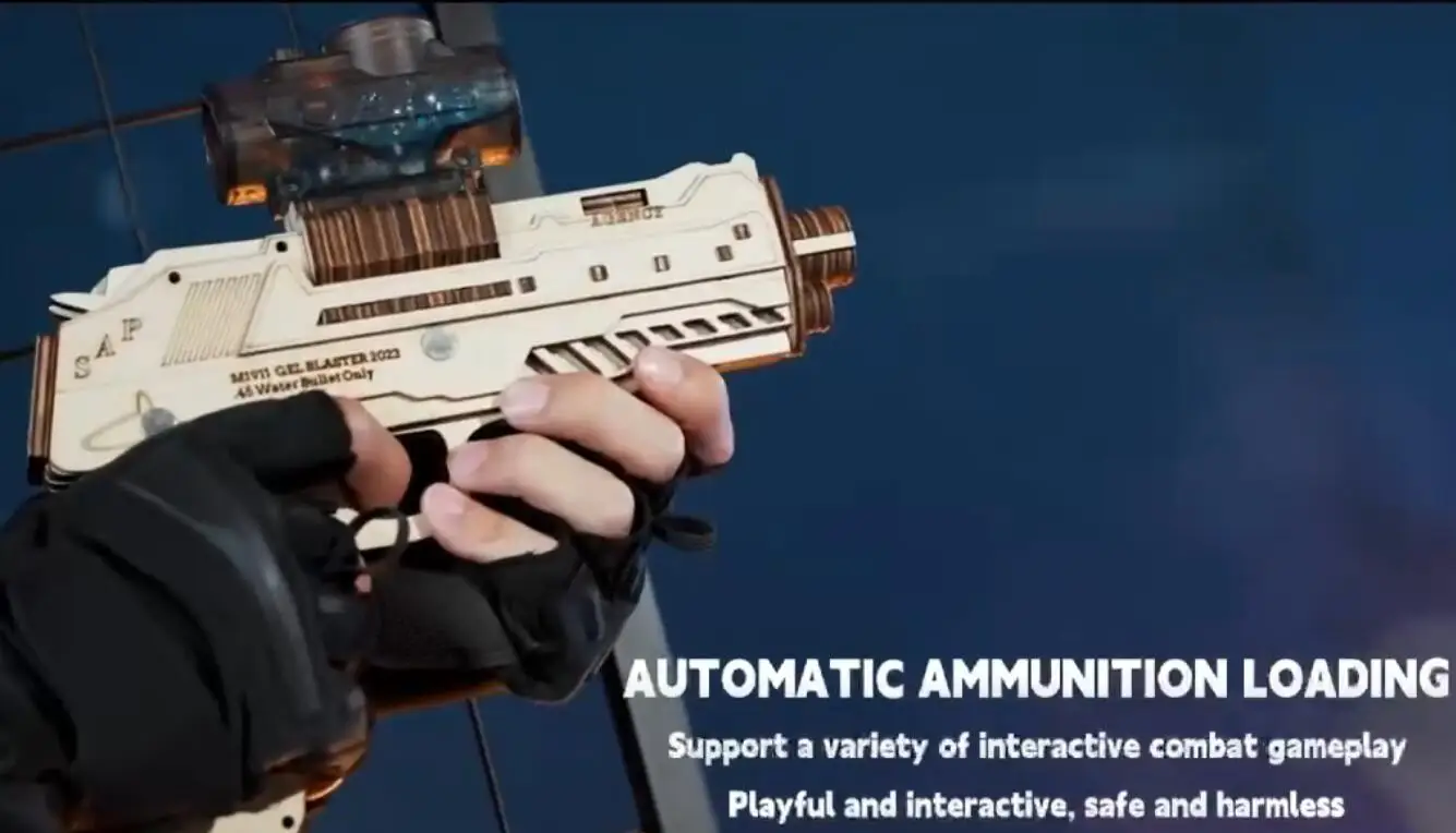 Classic Gun Toy Wooden Plastic Gun Electric Water Bomb Gun Toy For ...