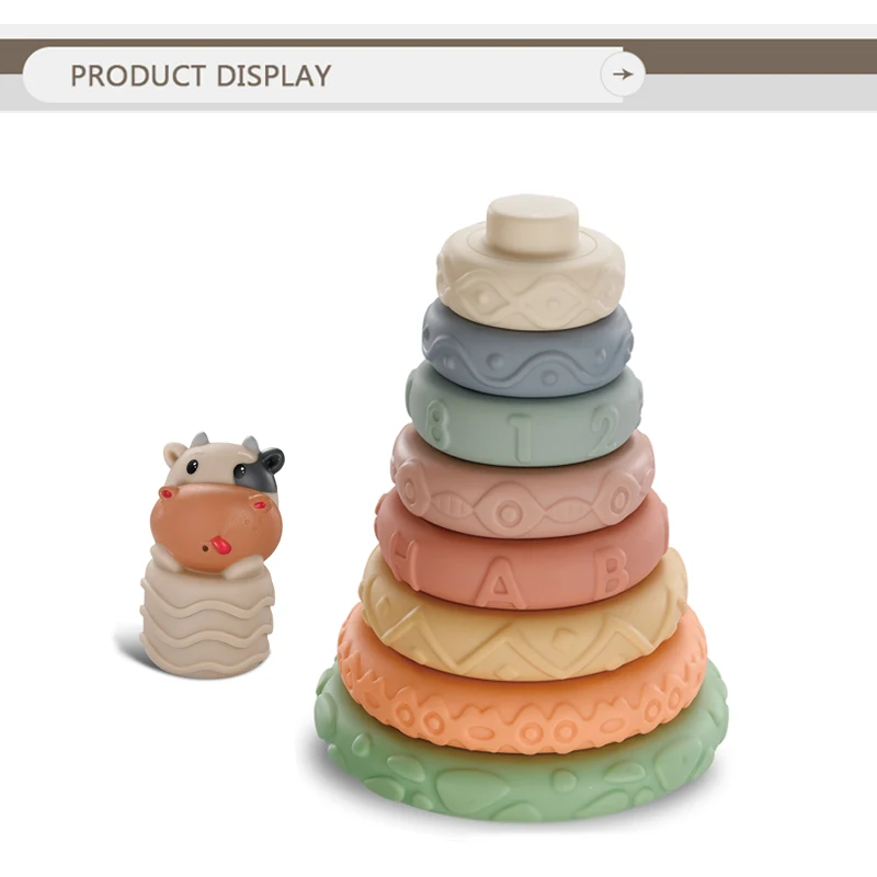 Baby Stacking Rings Silicon Rubber Soft Building Blocks Silicone For ...