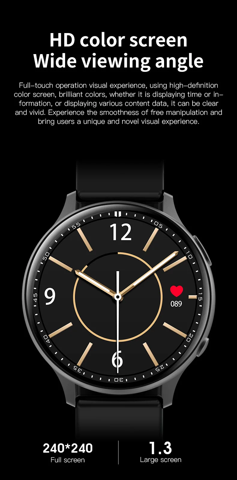 Big Full Screen Display Mc66 Smartwatch Women Mens Smart Watches In ...