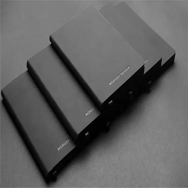 Personalized Hardcover Pure Black Paper Notebook Custom Black Inner ...