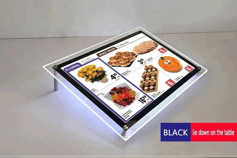 New Design Table Stand Led Acrylic Light Box Menu Board Food Display ...