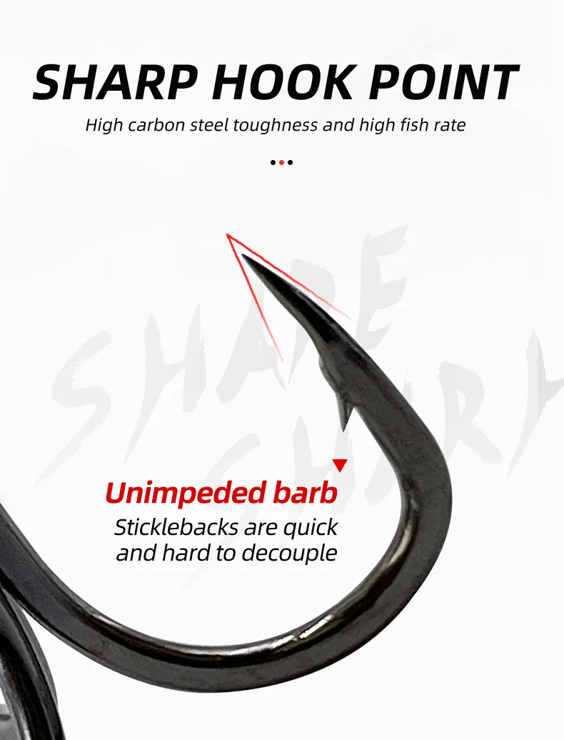 3X Strong Sea Fishing Triple Reinforced Blood Tank Hook