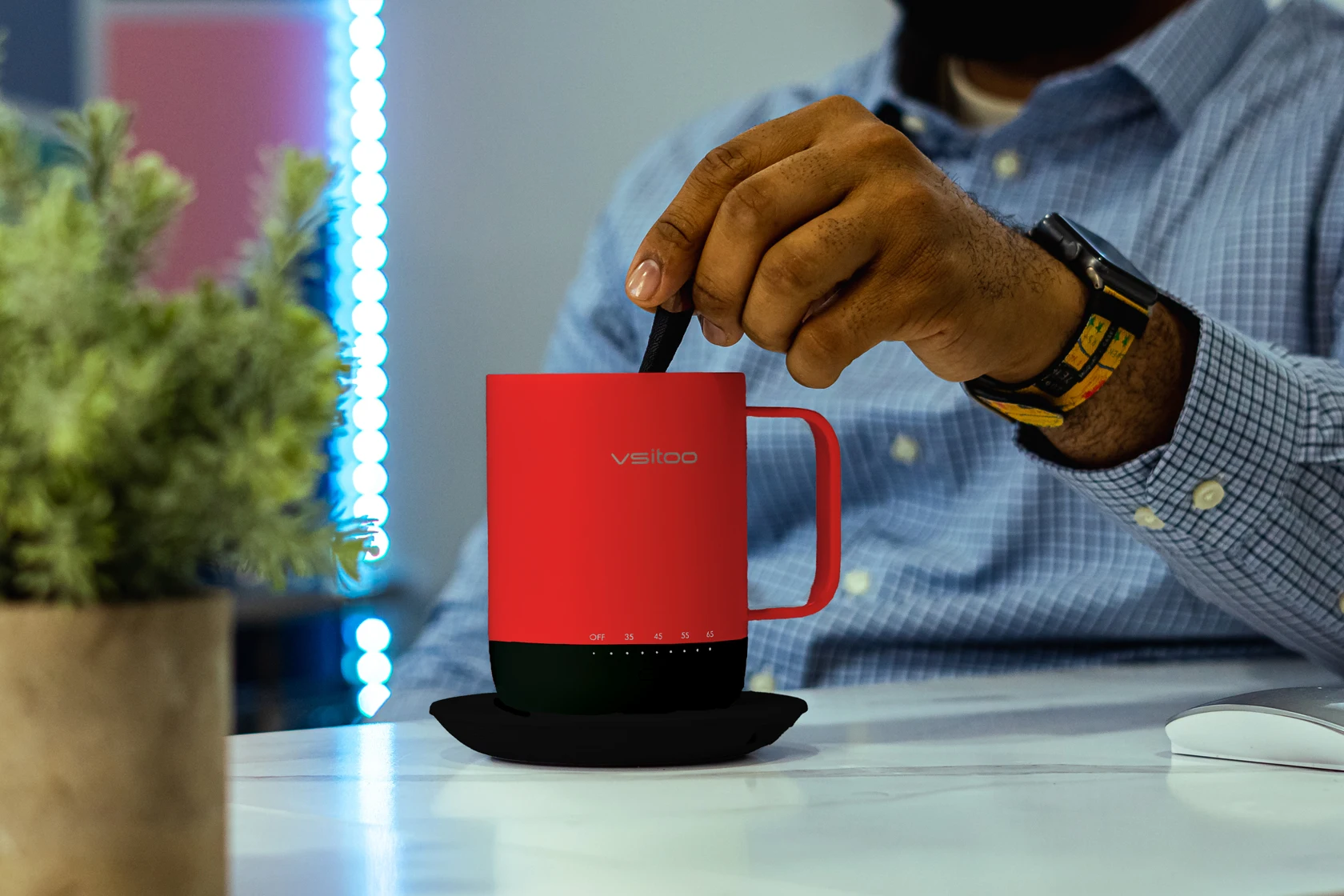 Custom Logo 14oz Smart Mug App Temperature Control Smart Drinkware 4-hr ...