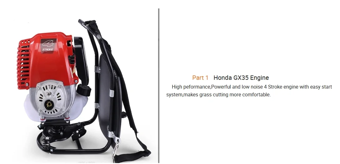 43cc Back Pack Brush Cutter Grass Trimmer Lawn Mower Garden Tools For ...