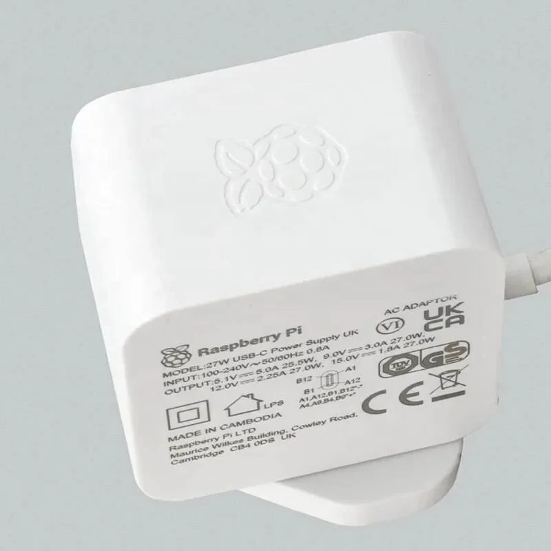 Official Raspberry Pi 5 Power Supply 5.1v 5a Eu Us Uk Plug 27w Usb-c ...