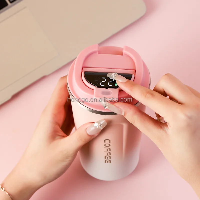 500ml Eco-friendly Double Walled Led Temperature Display Stainless ...