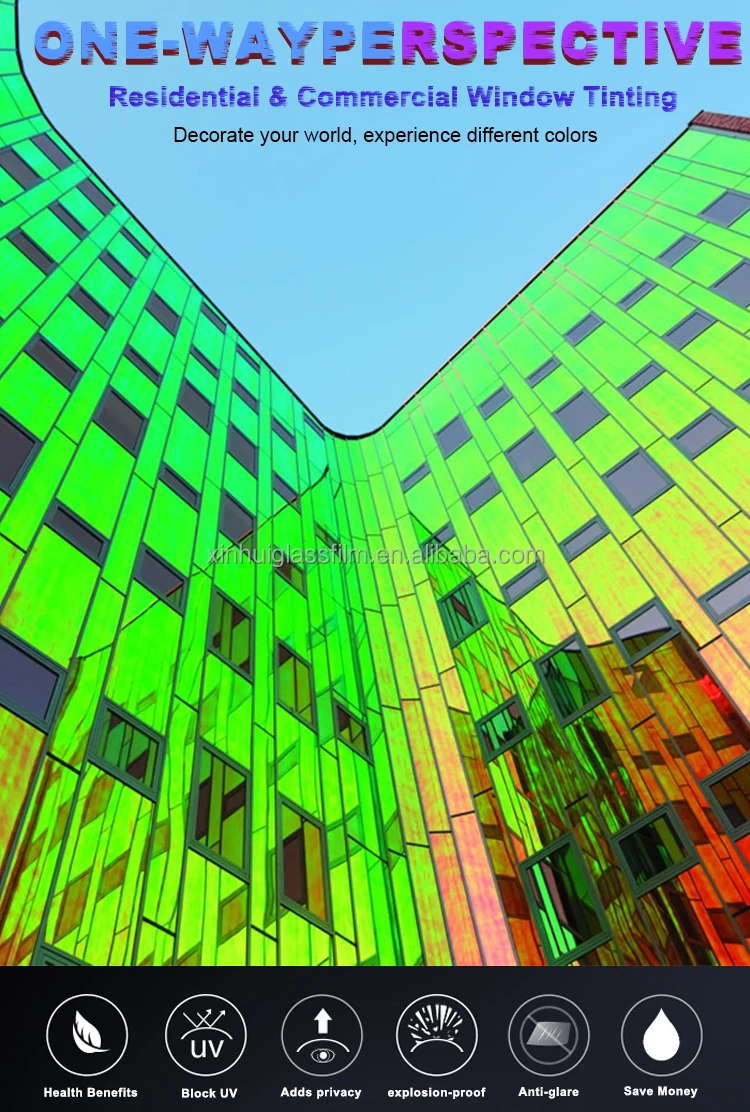 Shopping Mall Commercial Office Building Rainbow Colorful Self Adhesive ...