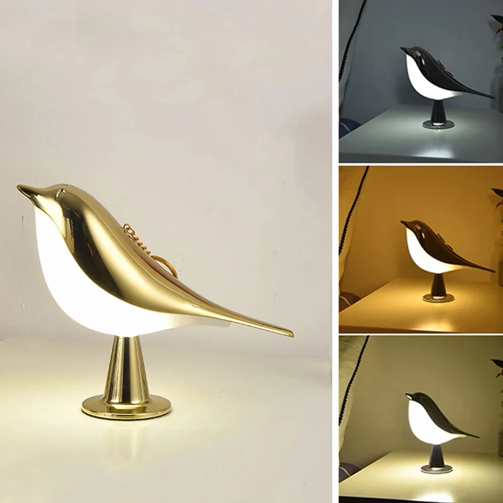 Small Cordless Led Table Lamp Magpie Shape Night Light Dimmable Touch ...