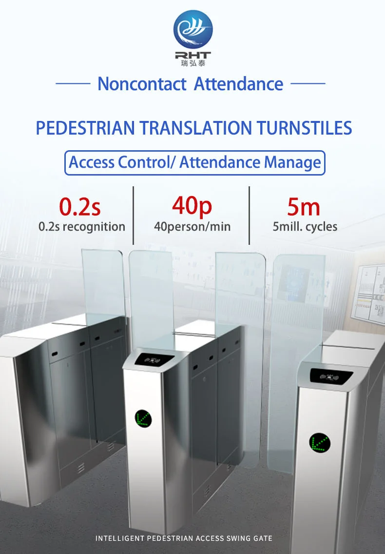 Full Height Turnstile Access Control Entrance Scan System Slide Barrier ...