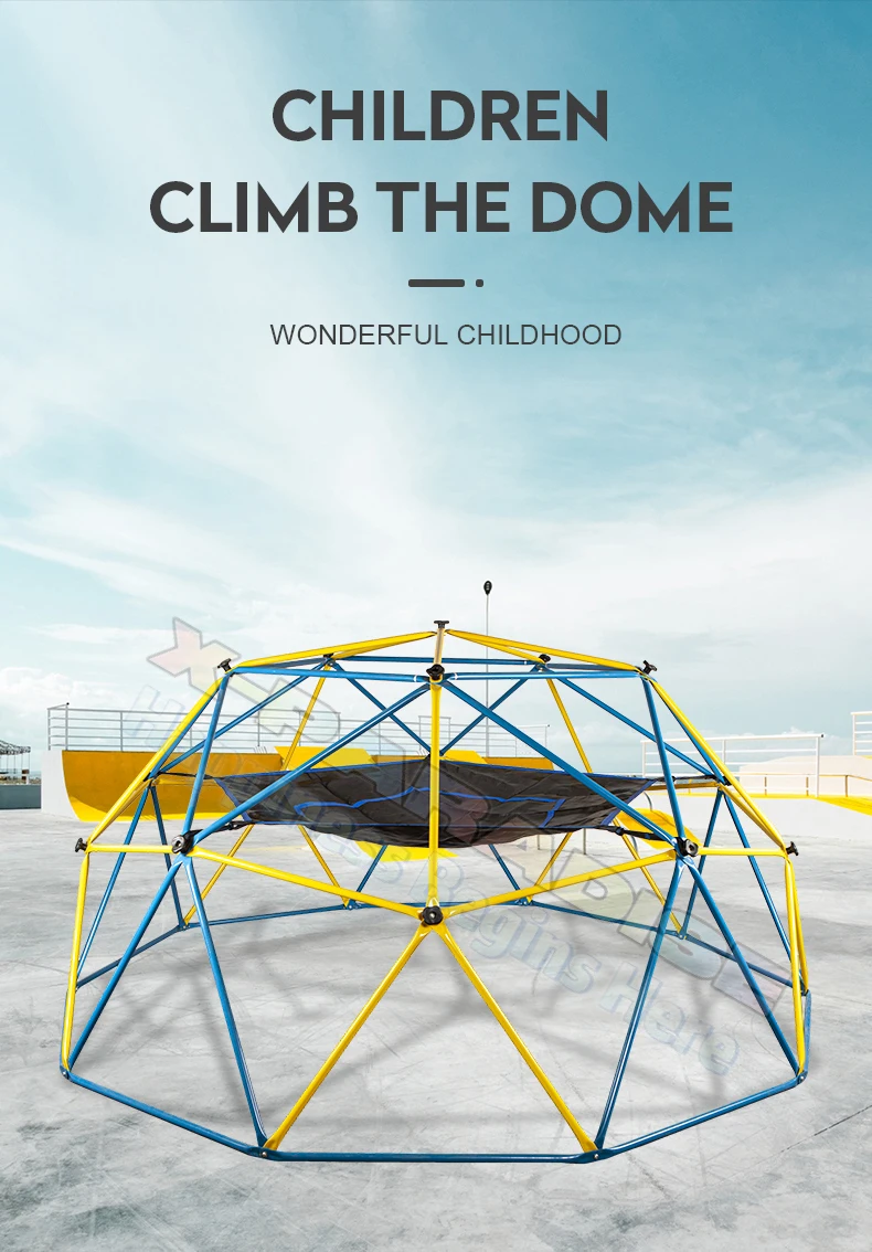 Geodesic Metal Dome Climber With Hammock Kids Outdoor Climbing Dome ...