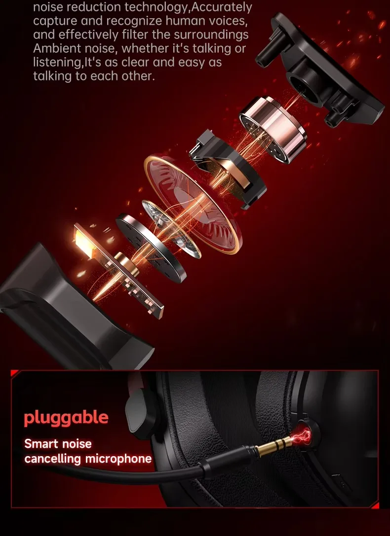 MCHOSE S9 Pro Headphone Wireless RGB Tri-mode with Microphone 7.1 3D ...