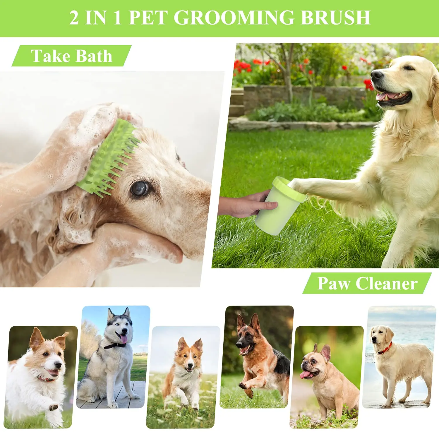 Outdoor Portable Pet Dog Paw Cleaner Cup 360 Soft Silicone Foot Washer ...