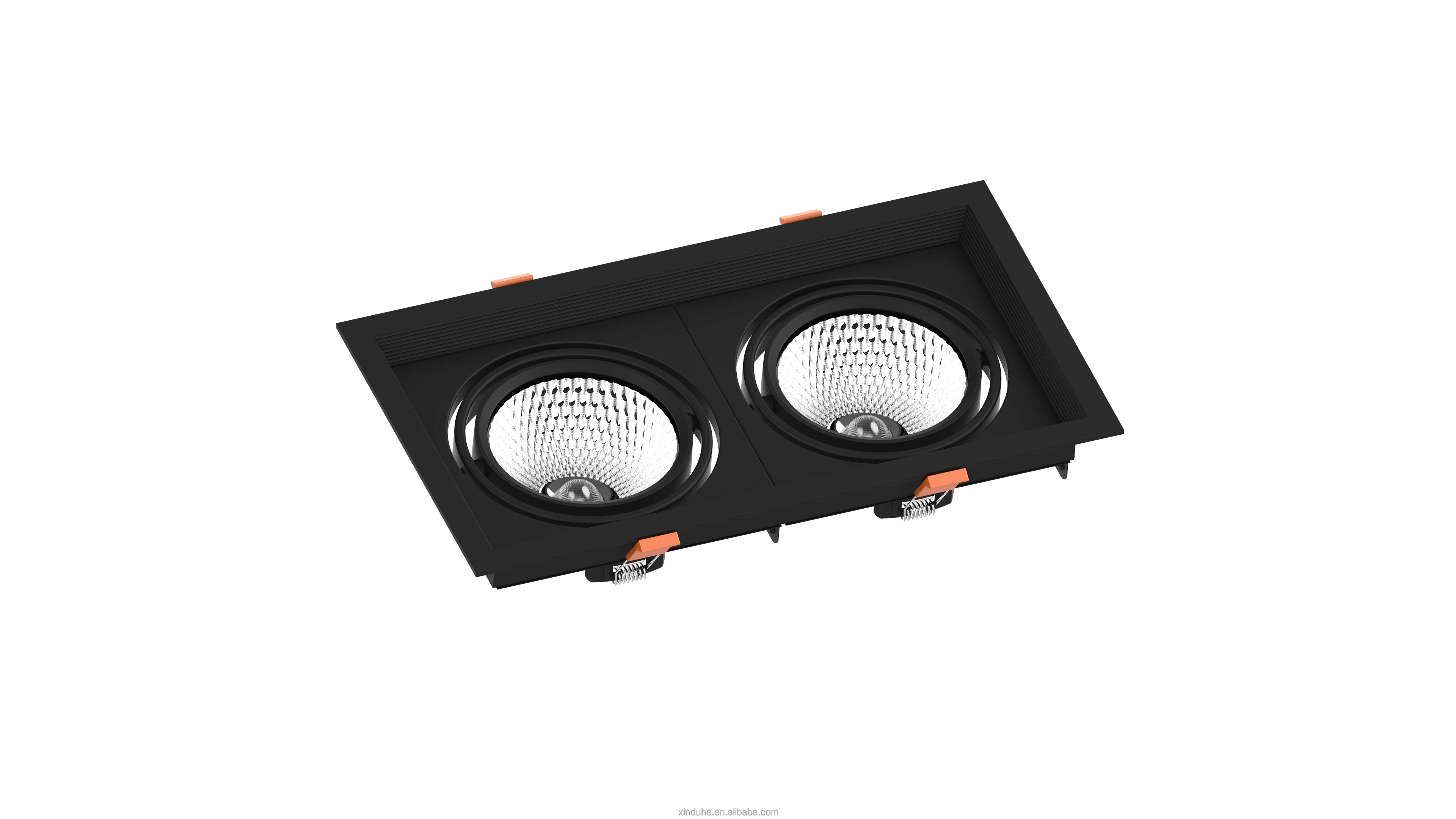 Double Head Rectangular Spot Led Cob 12w*2 /20w*2ceiling Down Adjustable Square Recessed ...