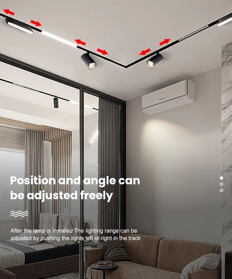 48V Magnetic Light System Recessed Magnetic Suction Lamp Track Round ...