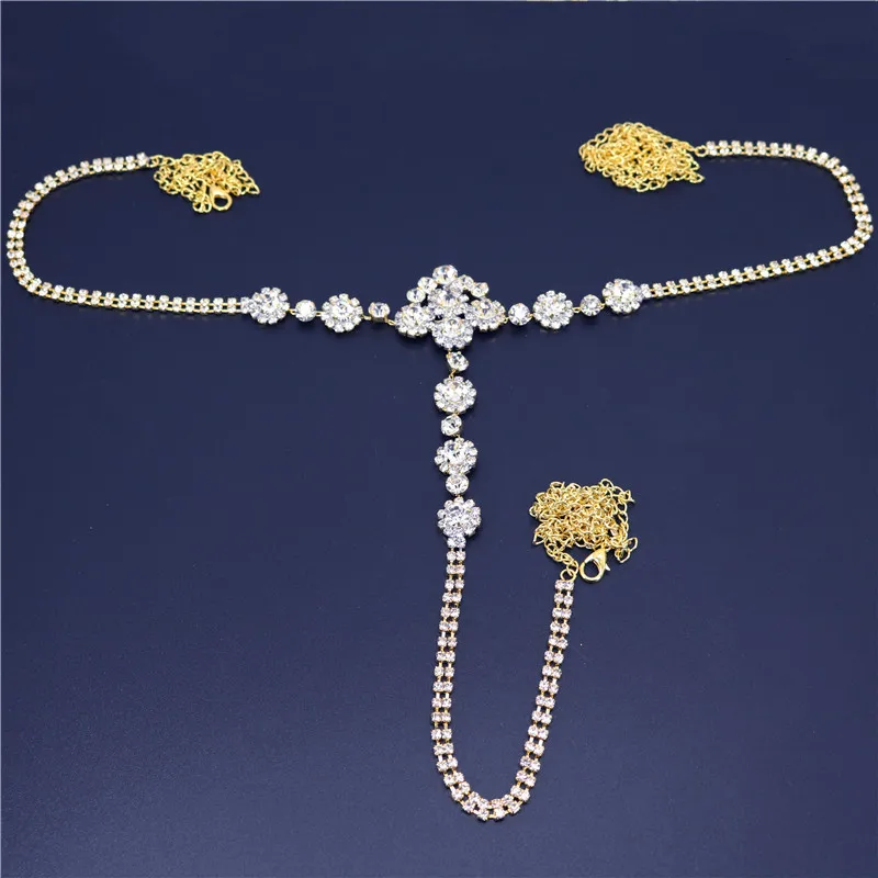 2022 New Festival Body Jewelry Crystal Thong Bikini Belly Waist Chain