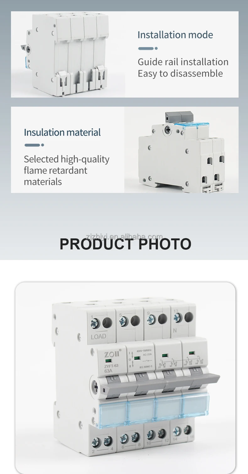 Manual Transfer Switch Electric 2p 4p 40A 63A 125A Static Ac Dc Manual ...