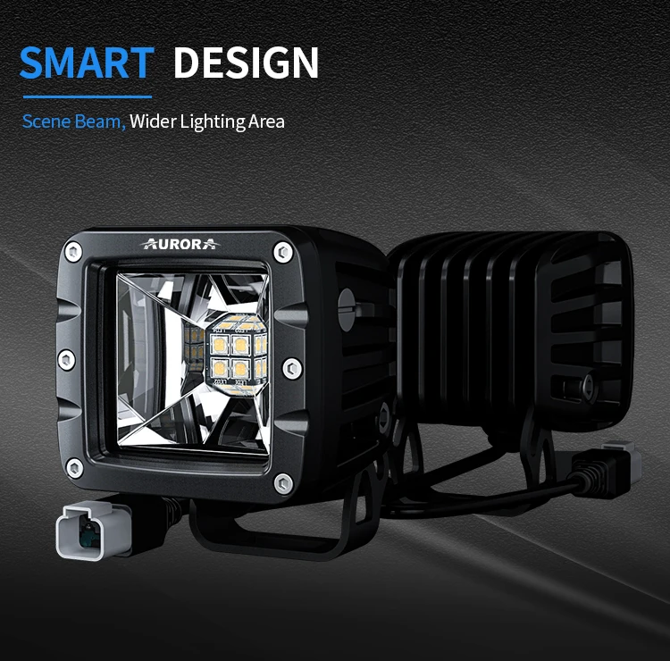 Aurora Led Pods Light 3 Inch 12w Scene Light 120 Degree Beam Pattern ...