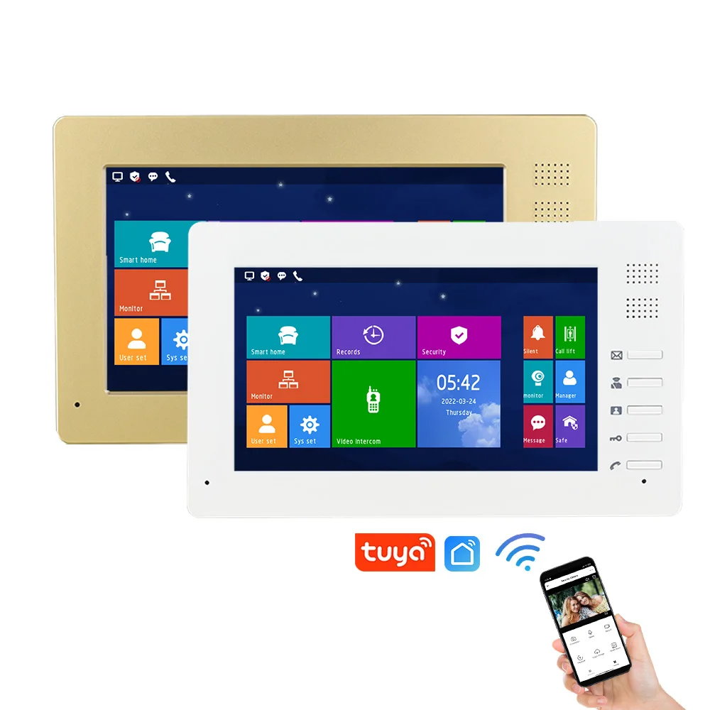 7 Inch Video Intercom Monitor Tuya Smart App For Multi Apartments Home ...
