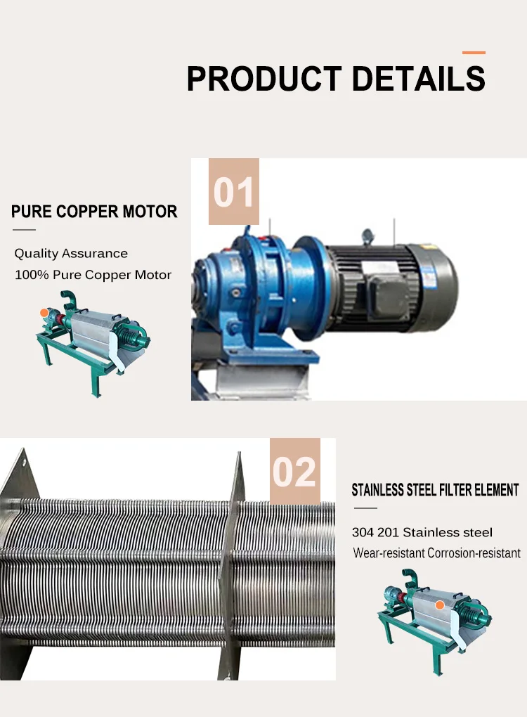 Spiral Extrusion Cow Dung Manure Separator Dewatering Machine For China - Buy China Dewatering ...