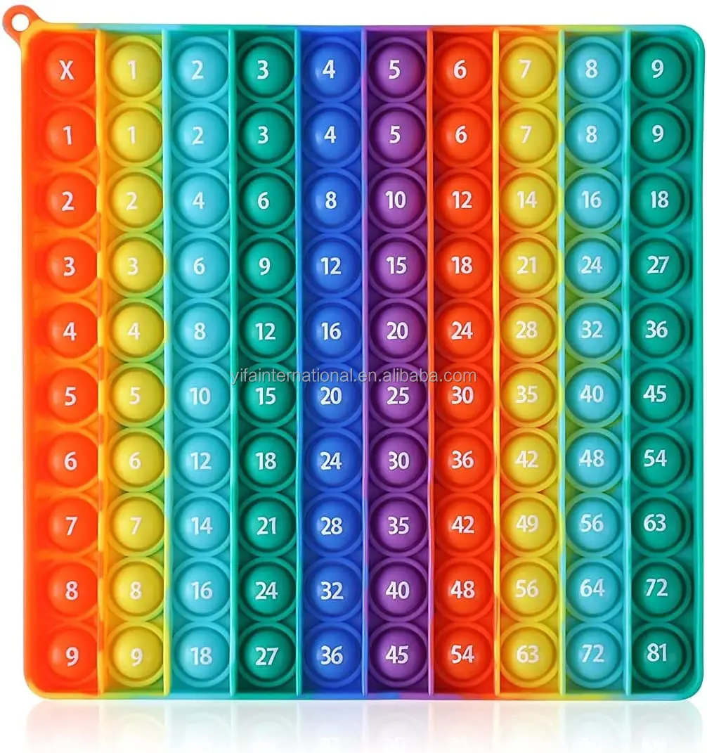Push Pop Fidget Toy Bubble It Helps To Pop And Learn Multiplication ...