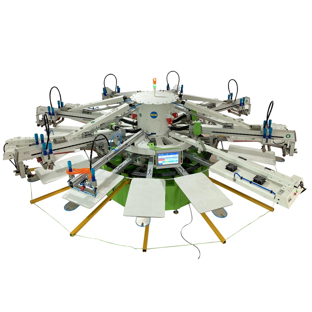 Factory Directly Sell Rotary Automatic Octopus 5 Color T Shirt Printing ...