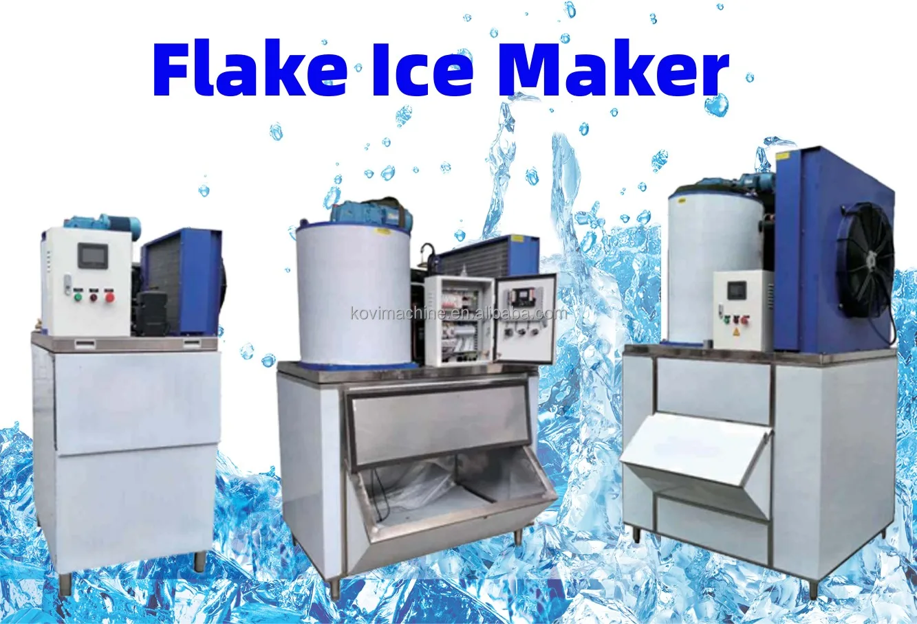 Industrial Ice Flake Chipper Machine Supermarket Refrigerated Food Ice ...