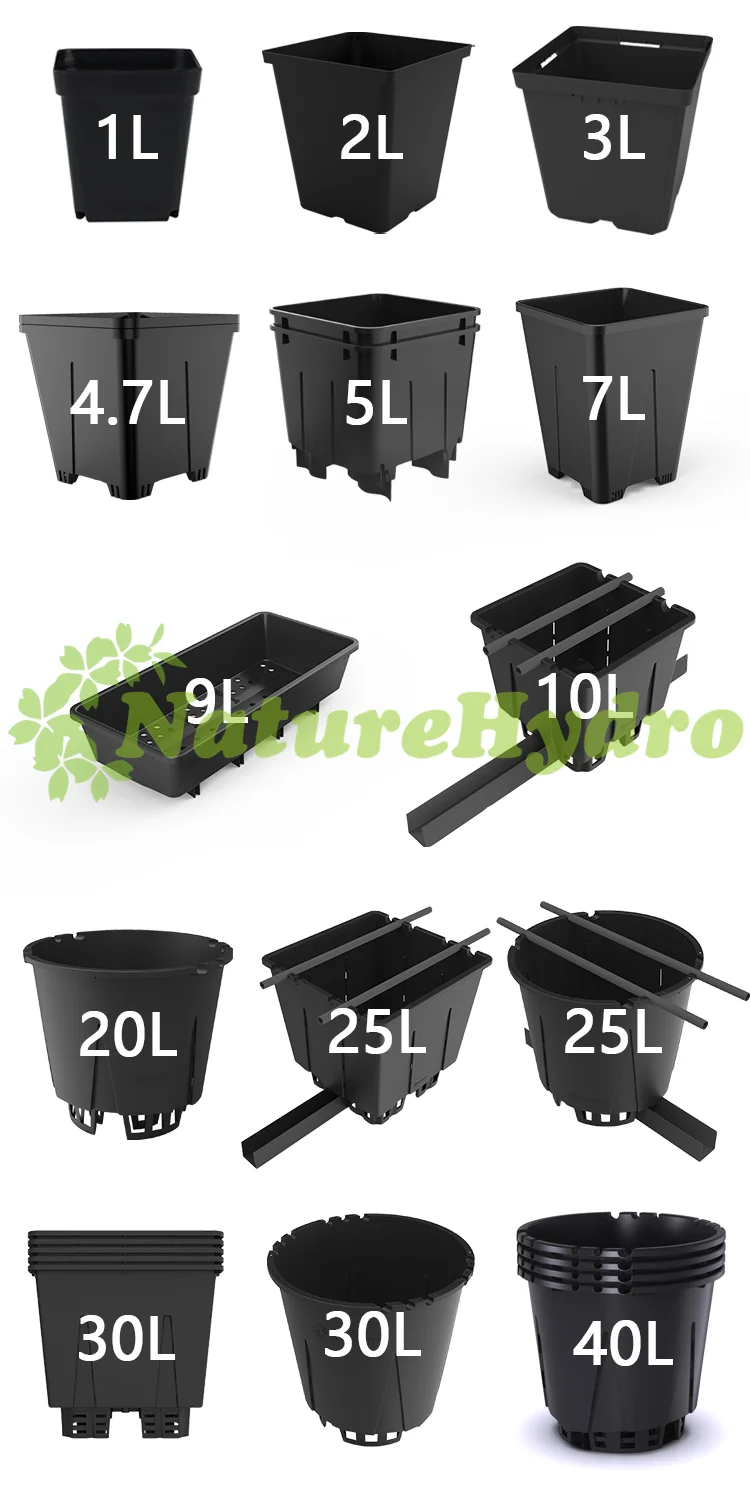 Nursery Pots 1L Plastic Square Propagation Pots Balcony Garden ...