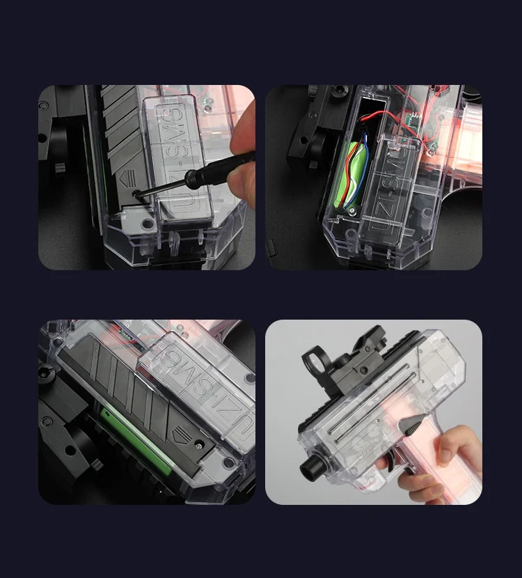 Electric Continuous Uzi Soft Projectile Gun Launch Suction Cup Sponge ...