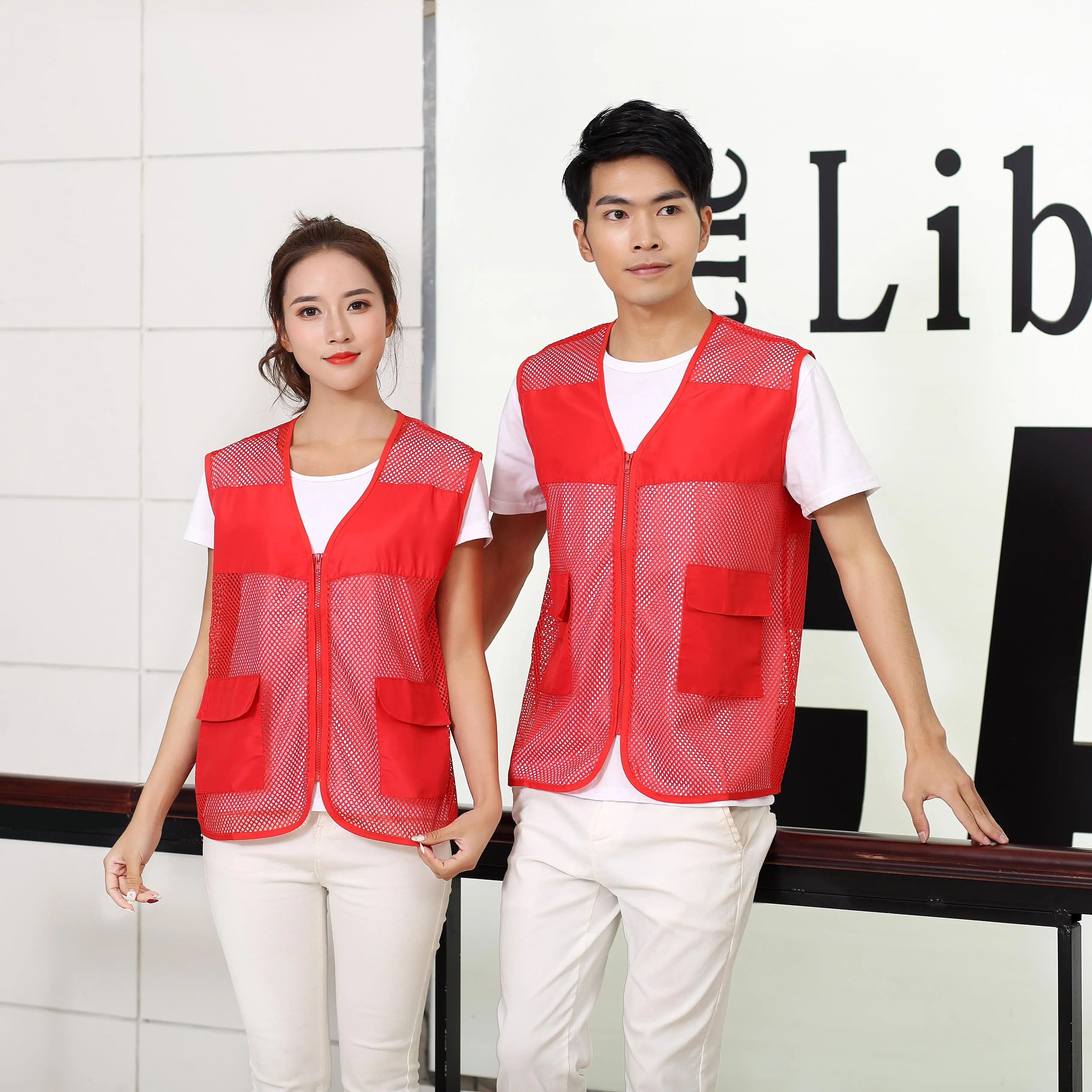 Pink Custom Utility Reporter Multi Pocket Fishing Mens Workwear Uniform ...