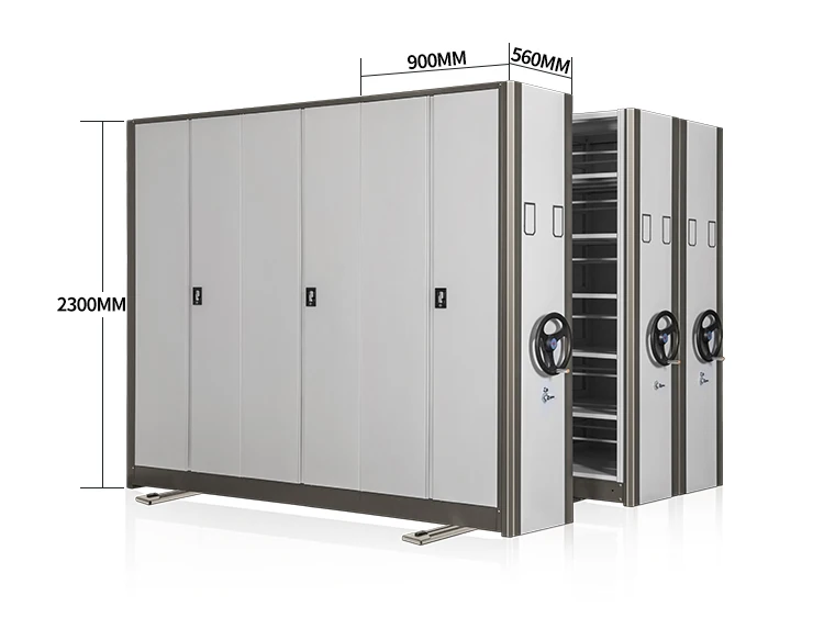 Mechanical File Storage System Metal Archive Shelving Mobile Compactor ...