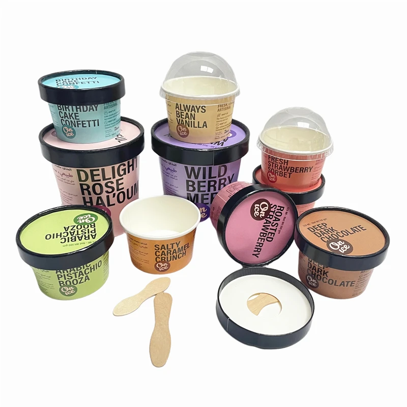 Eco-friendly Ice Cream Cups - Biodegradable & Customizable