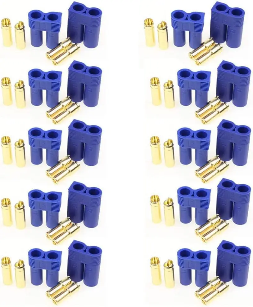 10 Pairs Ec5 Connector Plug Adapter Male Female 5.0mm Gold Bullet Plug ...