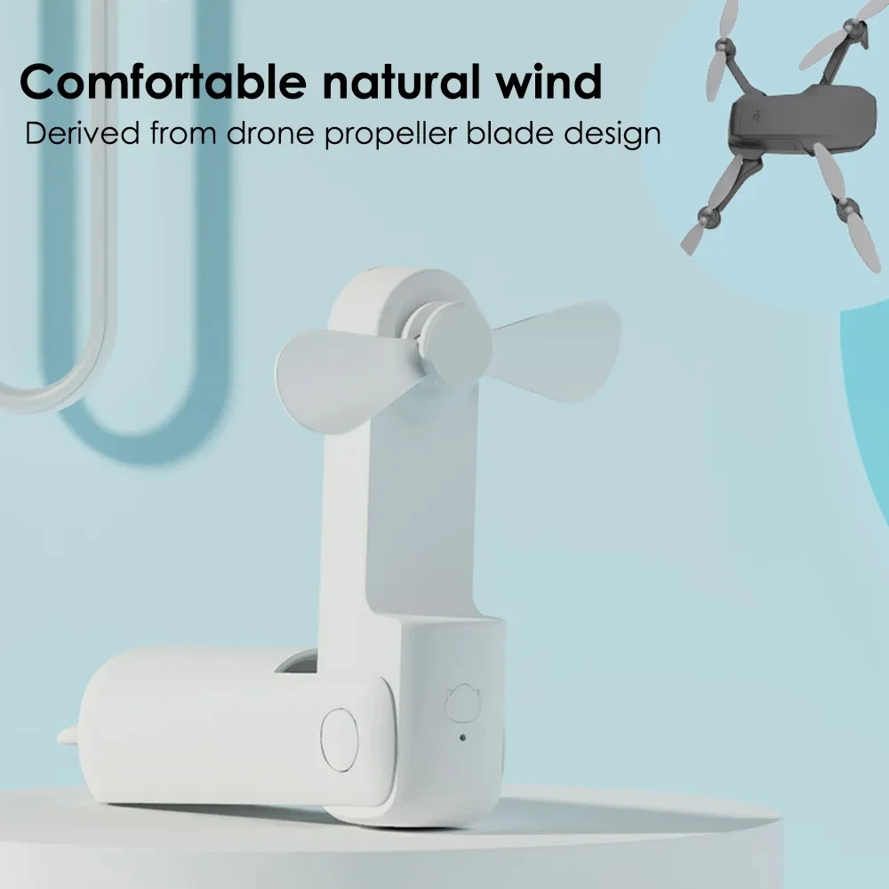 Handheld Mini Portable Fan 3 in 1 - Rechargeable & Cute