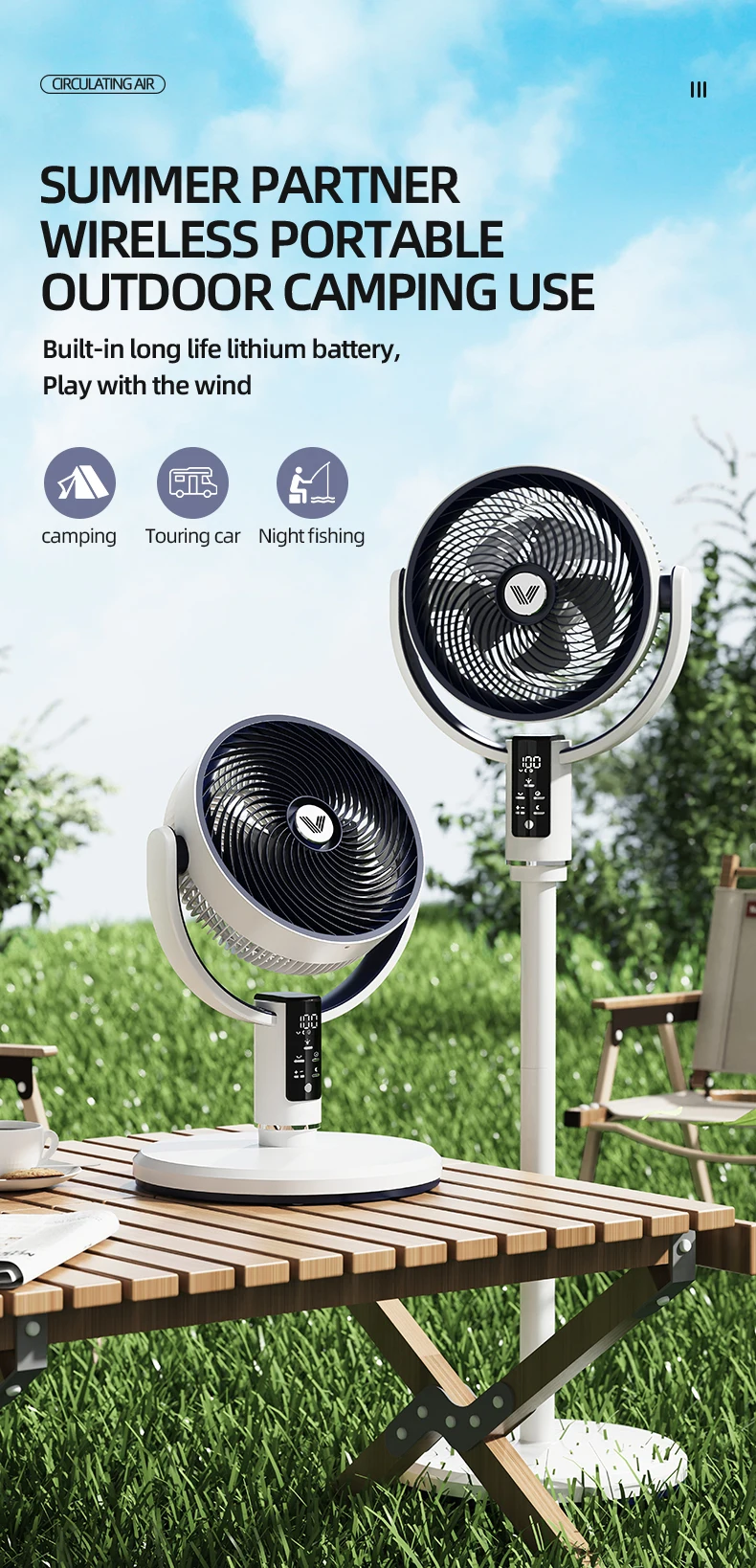 2025 AINI Electric Fan New Dual Purpose Air Circulation Convection ...