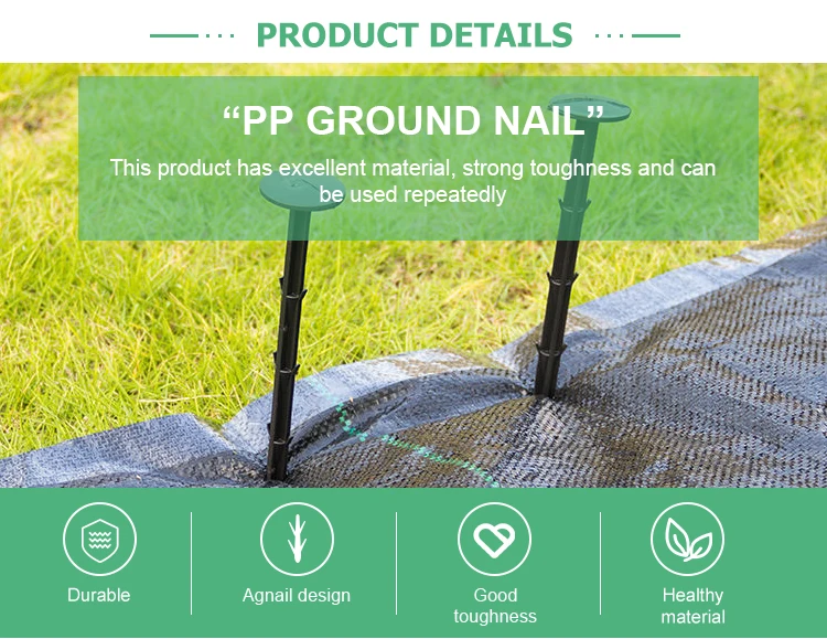 Hot Sale Ground Nail For Garden Fixed Weed Mat Plastic Nail Black ...