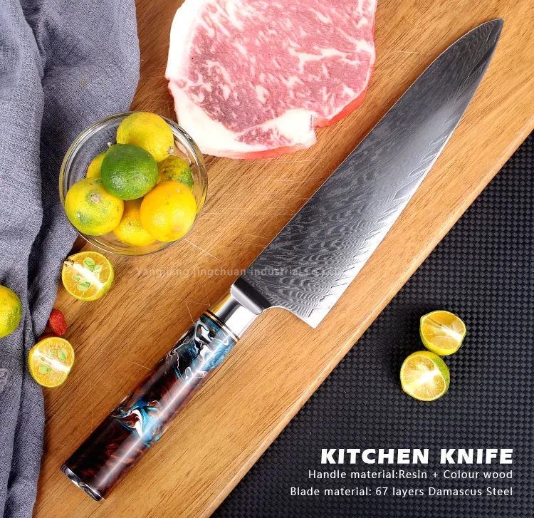 Custom Chinese Damascus Steel Sharp Luxury Kitchen Chef' S Knife - Buy ...