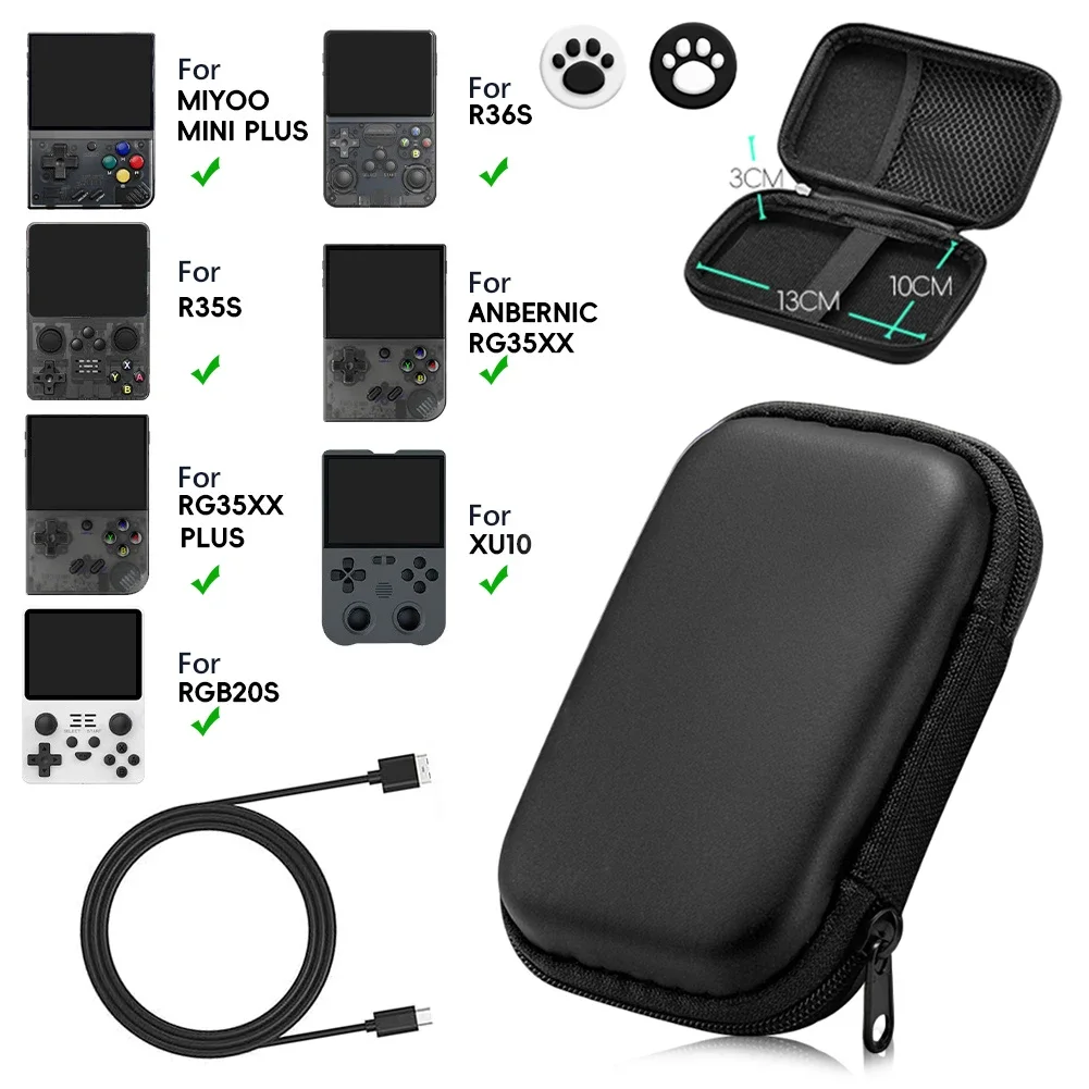 R36S Game Console Storage Bag - EVA Hard Shockproof Case