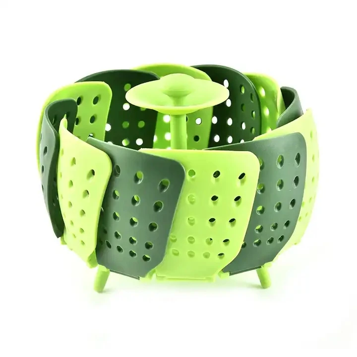 Xh Portable Plastic Food Steamer Silicone Steamer Telescopic Plastic ...