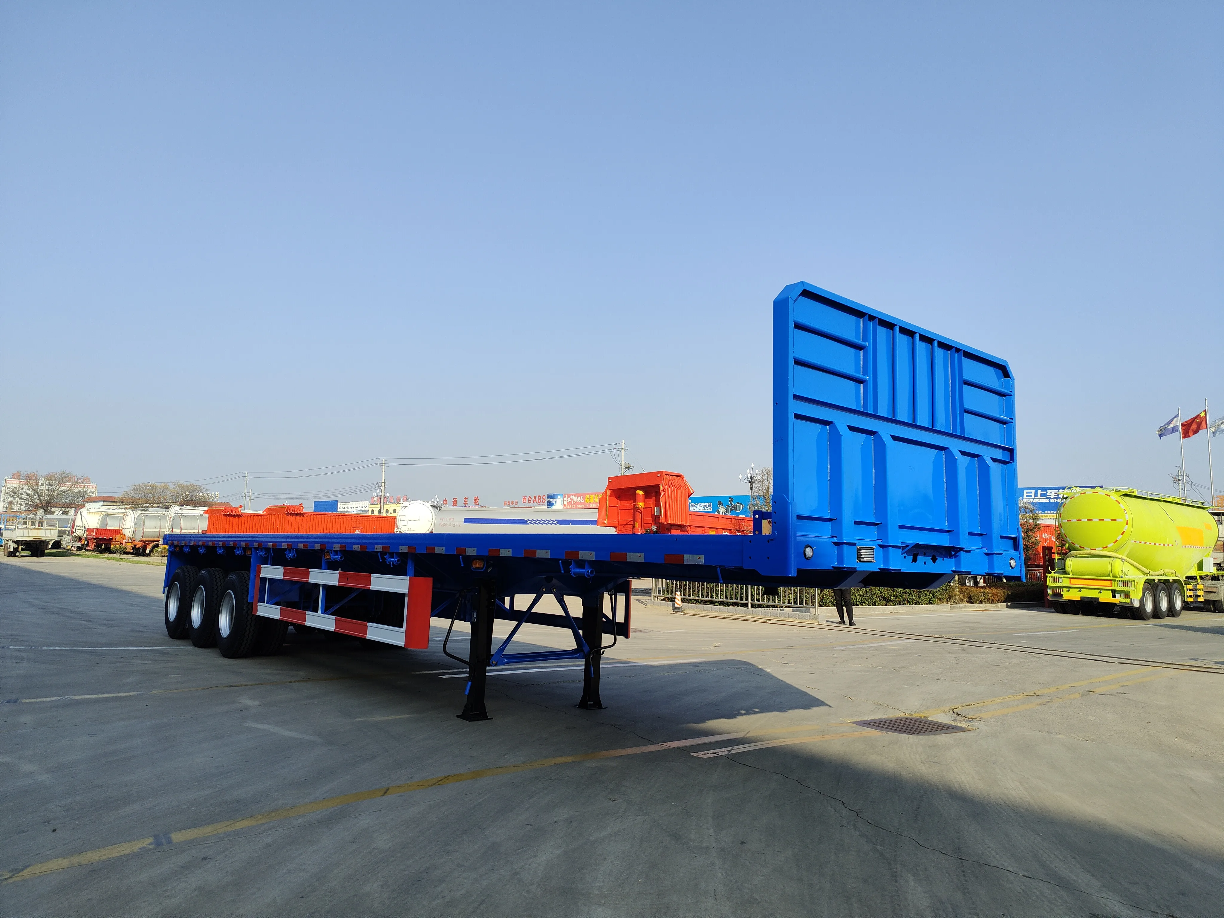 Chinese 3 Axle 20ft 40ft Flatbed Container Semi Trailer Semi-trailer ...